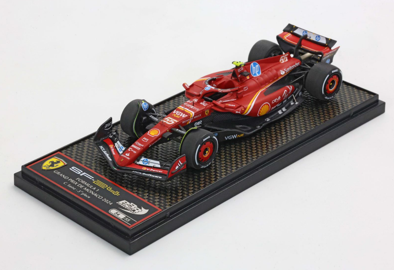 PREORDER BBR 1:43 Ferrari SF24 Monaco GP 2024 Sainz third position ...